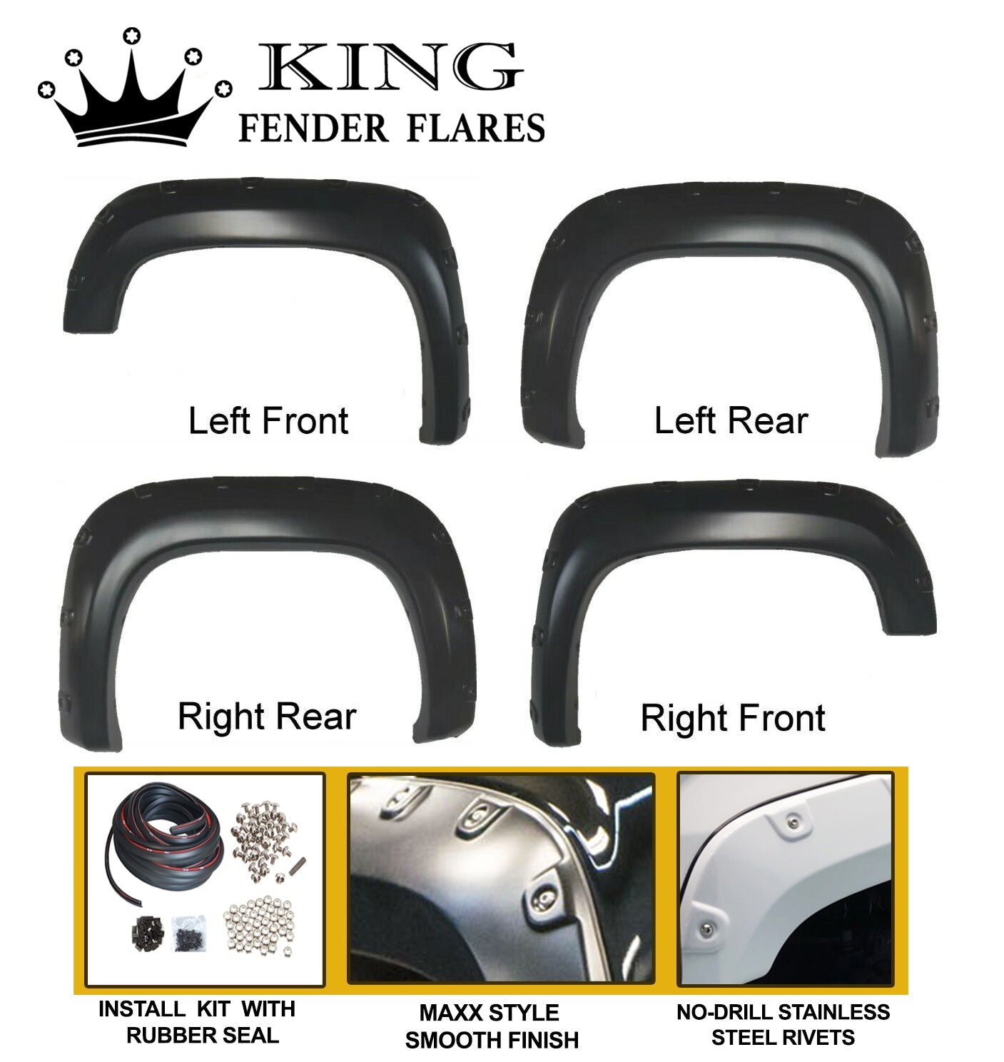 2011-2014 SIERRA 2500 78.7" 97.6" bed length MAXX STYLE – king fender ...